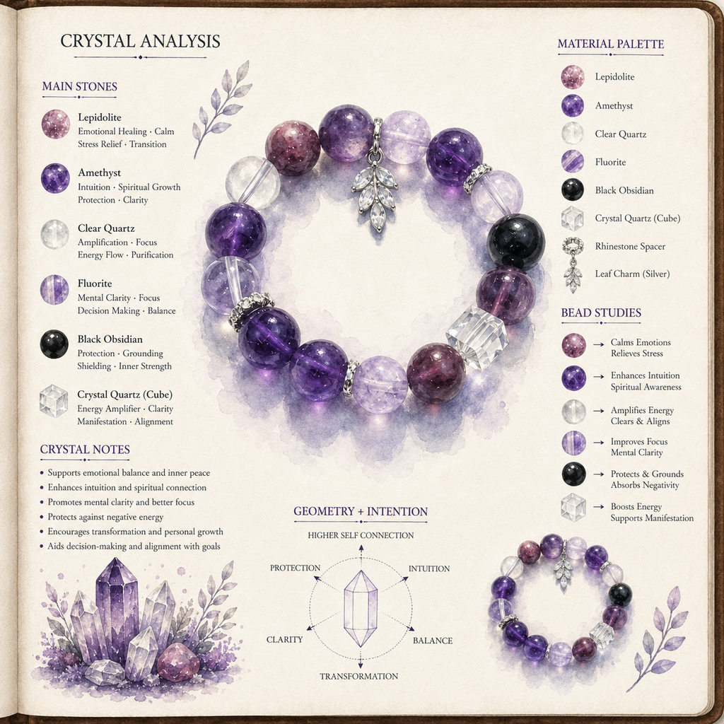 Aurlin Third Eye Chakra Energy Crystal Bracelet